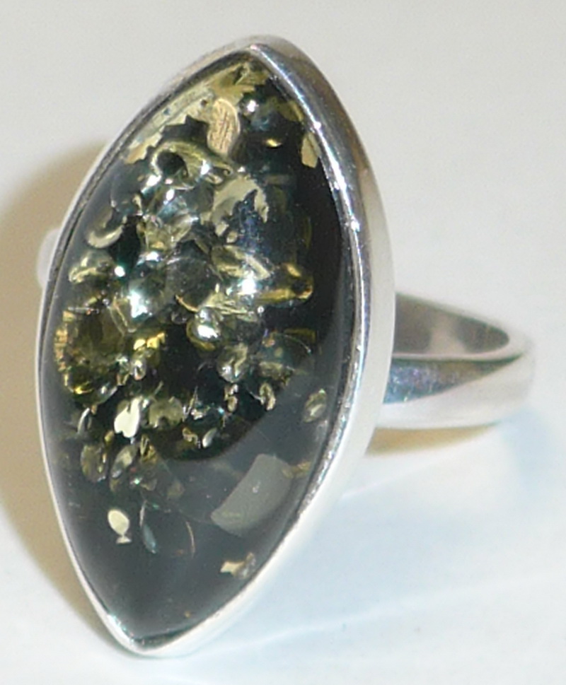 grüne Bernstein Ringe Ring Silber