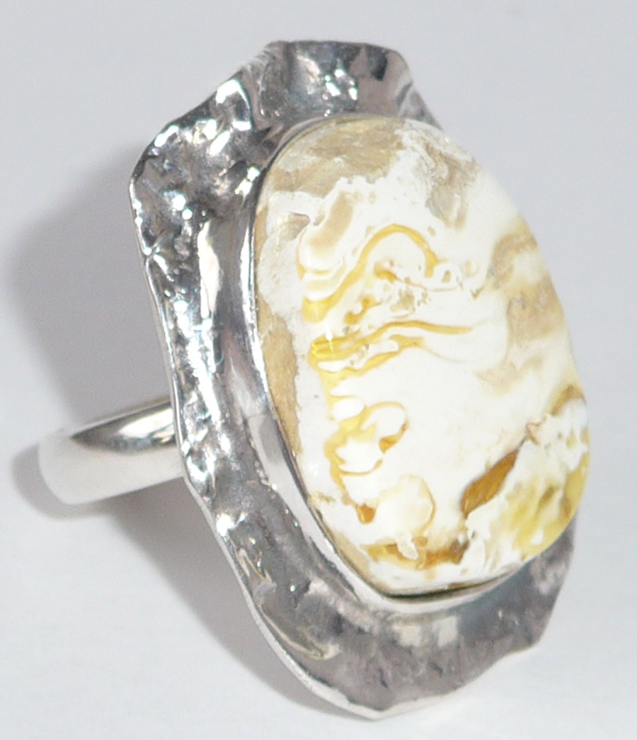white amber ring